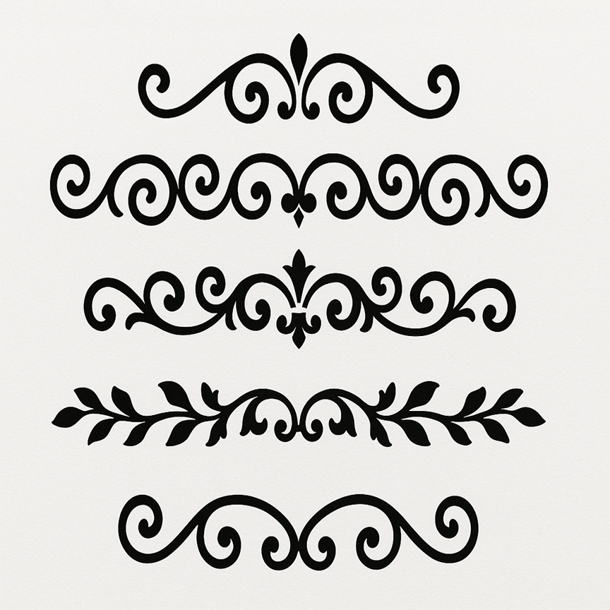 Fancy Scroll Lines – Old Dame Designs